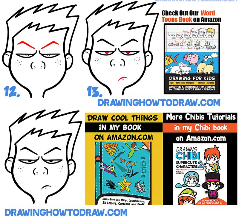 How to Draw Cartoon Facial Expressions : Irritated, Agitated, Angry ...