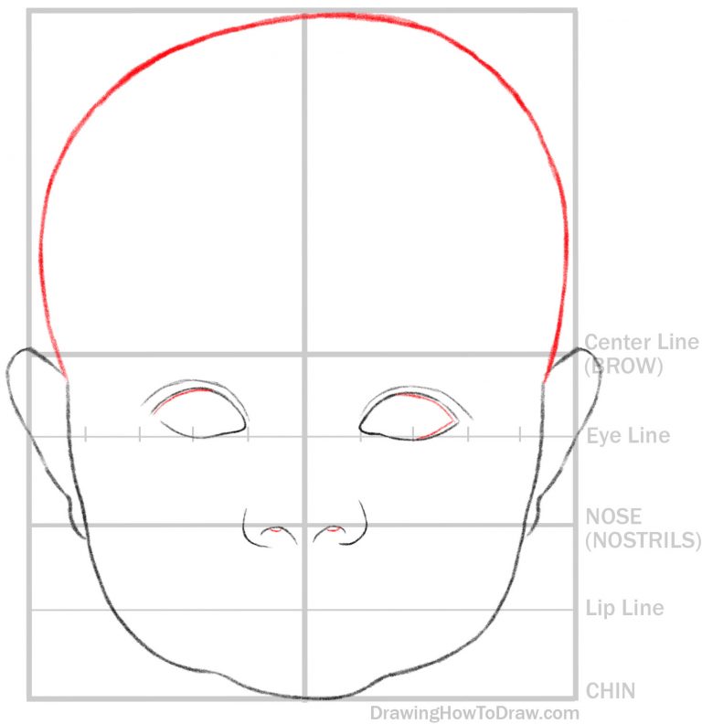 How to Draw a Baby’s Face in Basic Proportions – Drawing a Cute Baby ...