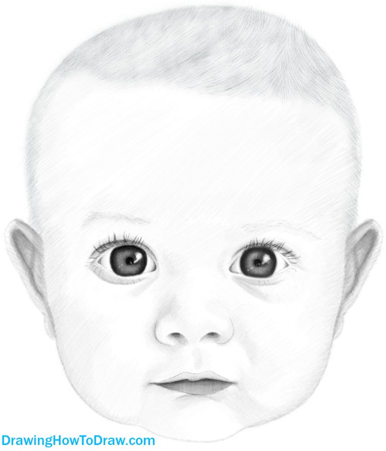How to Draw a Baby’s Face in Basic Proportions – Drawing a Cute Baby ...