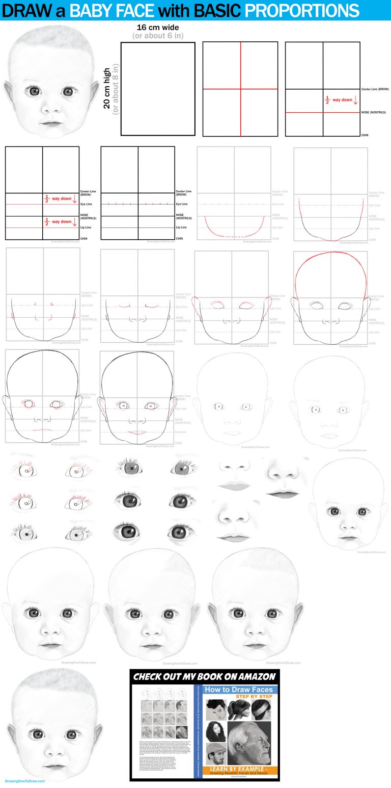 How to Draw a Baby’s Face in Basic Proportions – Drawing a Cute Baby ...