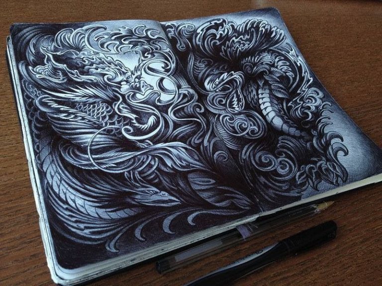 50+ Black and White Pen and Ink Drawings and Illustrations ...