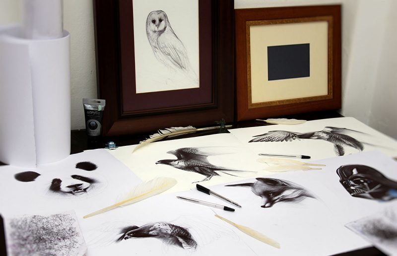 50+ Black and White Pen and Ink Drawings and Illustrations ...