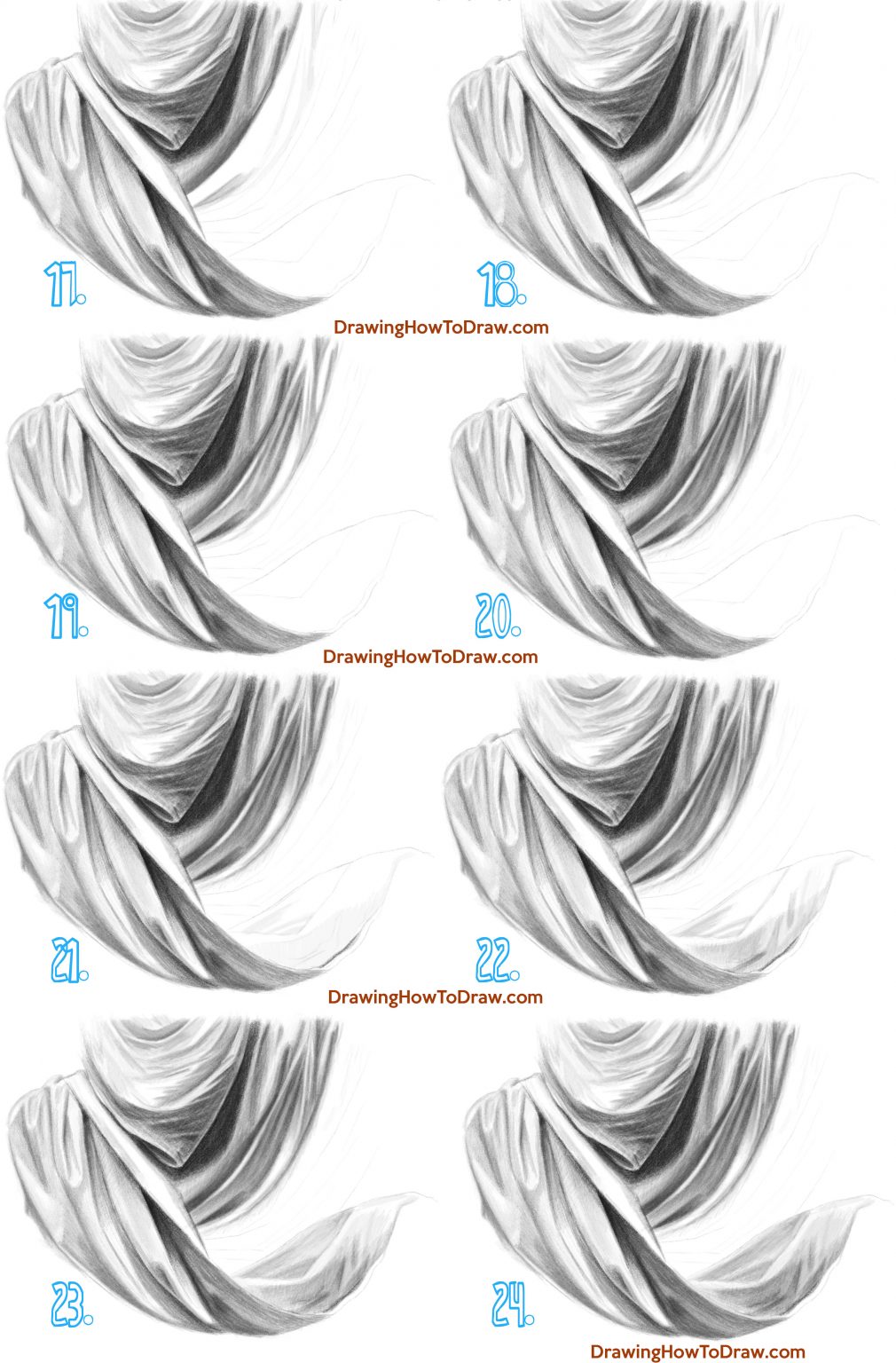 How to Draw Draped Fabric with Creased Folds, Wrinkles on Clothing ...