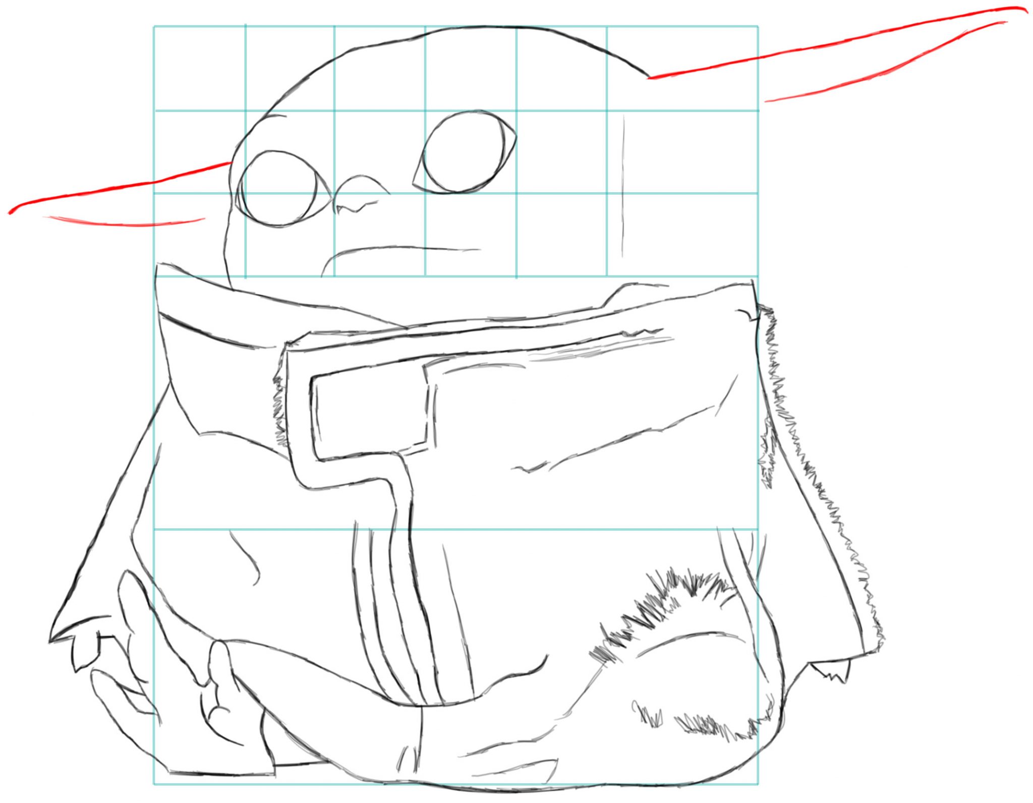 How to Draw Baby Yoda from The Mandalorian (Realistic) – Easy Step by ...