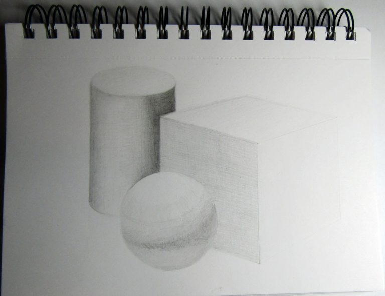 How to Draw a Still Life with Basic Geometric Shapes (Cube, Sphere, and ...