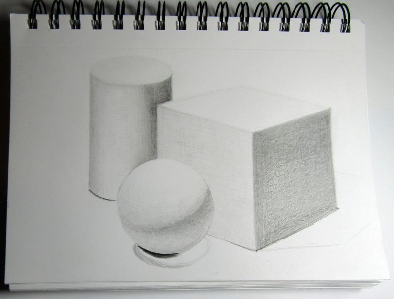How to Draw a Still Life with Basic Geometric Shapes (Cube, Sphere, and ...