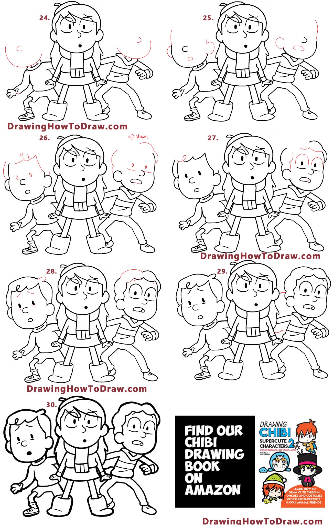How to Draw Hilda Characters (Hilda, David, and Frida) Easy Step by ...