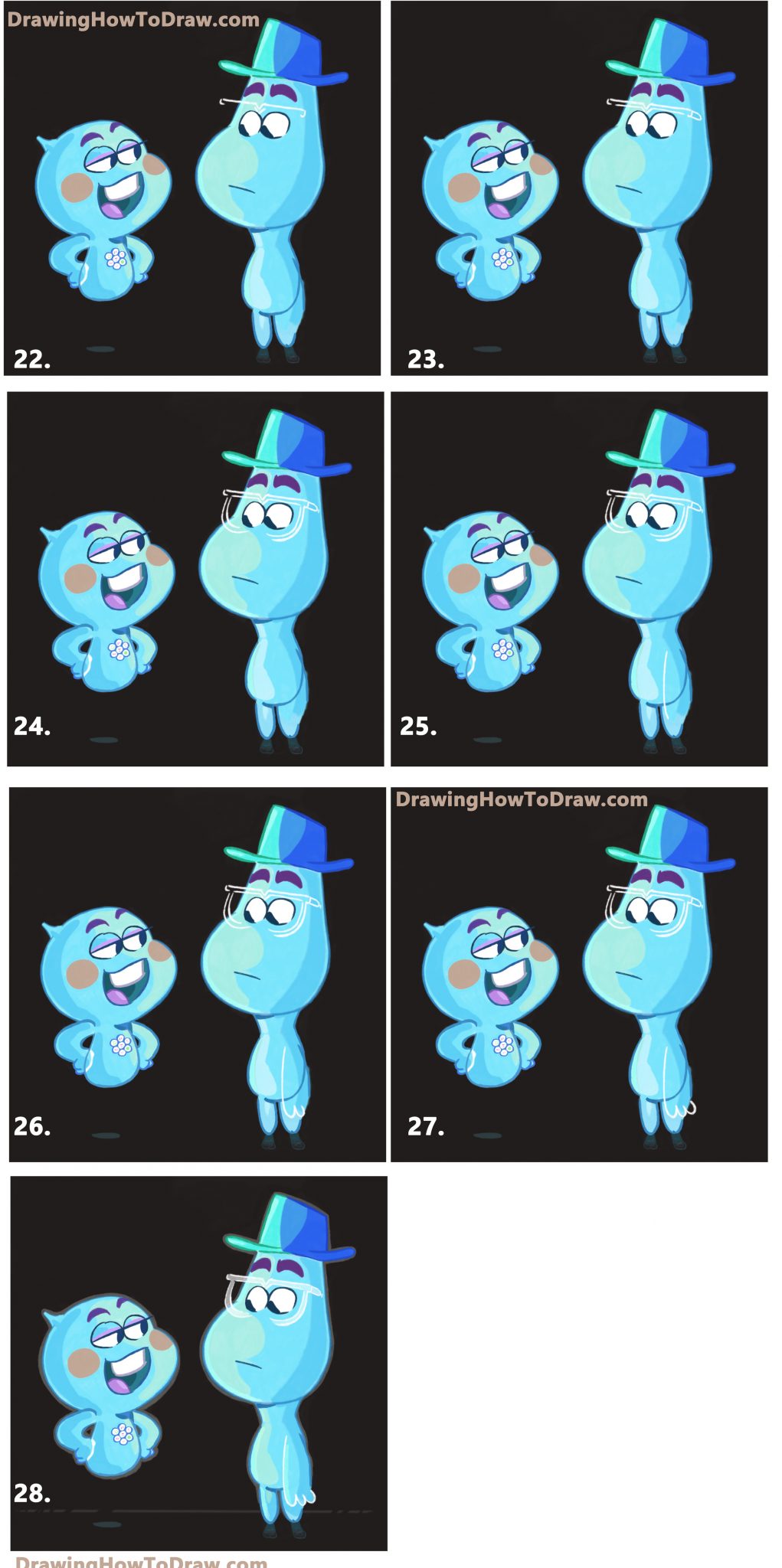 How to Draw the Souls of 22 and Joe Gardner from Disney Pixar’s Soul ...