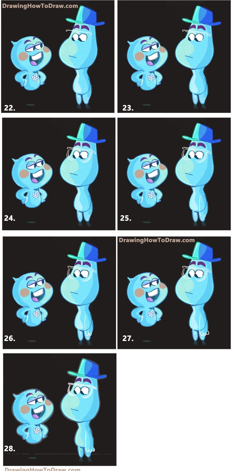 How to Draw the Souls of 22 and Joe Gardner from Disney Pixar’s Soul ...