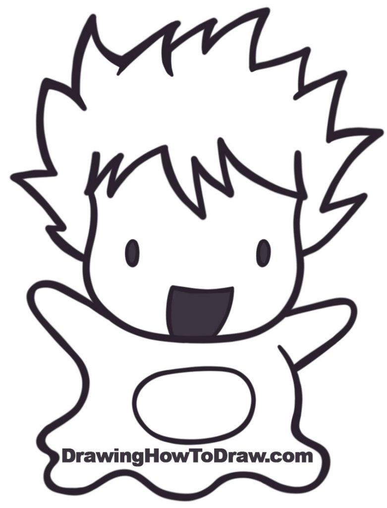 How to Draw Cute (Kawaii / Chibi) Ponyo in Fish Form Easy Step by Step ...