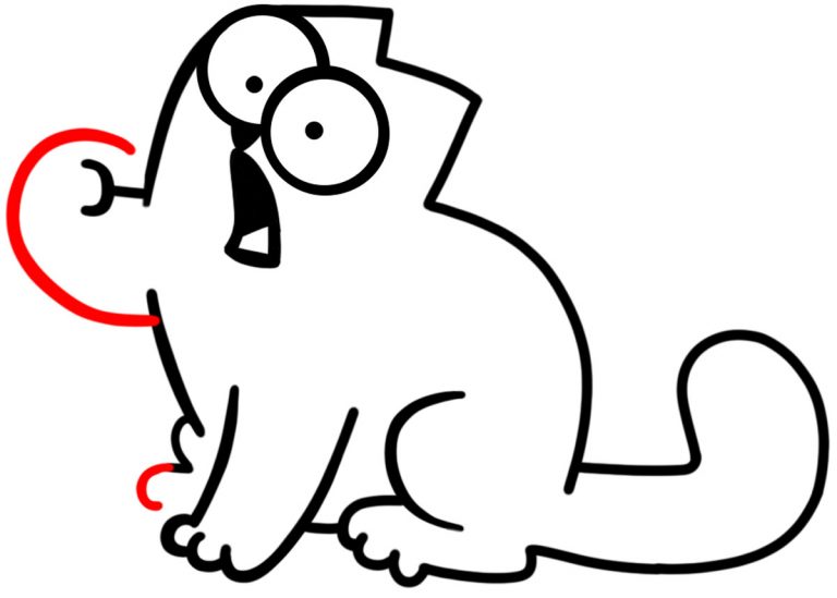 How to Draw Simon’s Cat (The cat from Simon’s Cat) – Easy Step by Step ...