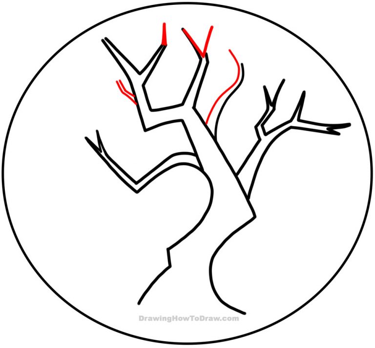 How to Draw a Halloween Graveyard Scene with a Silhouette of a Tree ...