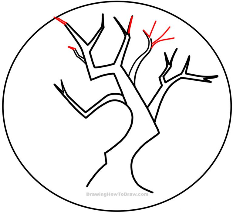 How to Draw a Halloween Graveyard Scene with a Silhouette of a Tree ...