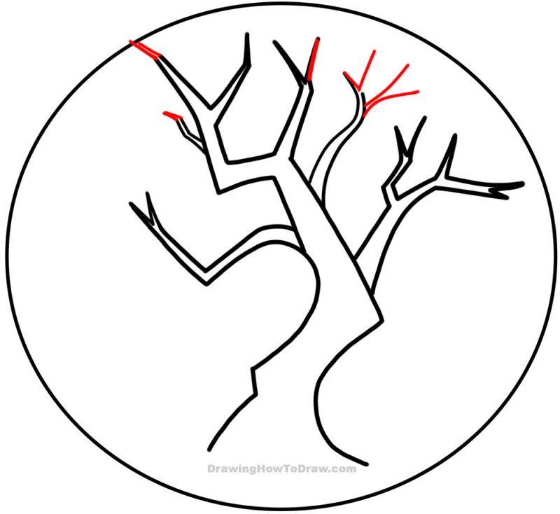 How to Draw a Halloween Graveyard Scene with a Silhouette of a Tree ...