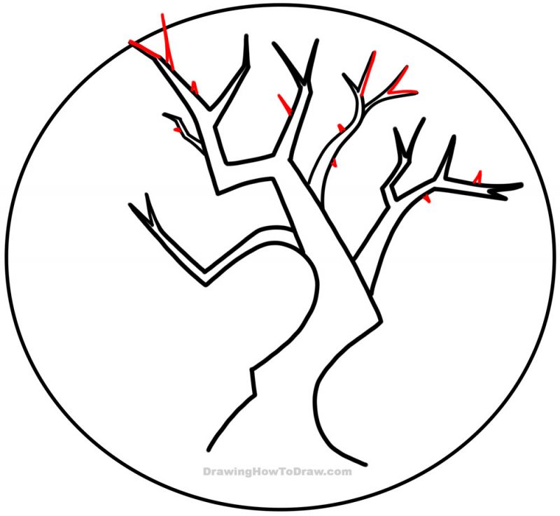 How to Draw a Halloween Graveyard Scene with a Silhouette of a Tree ...