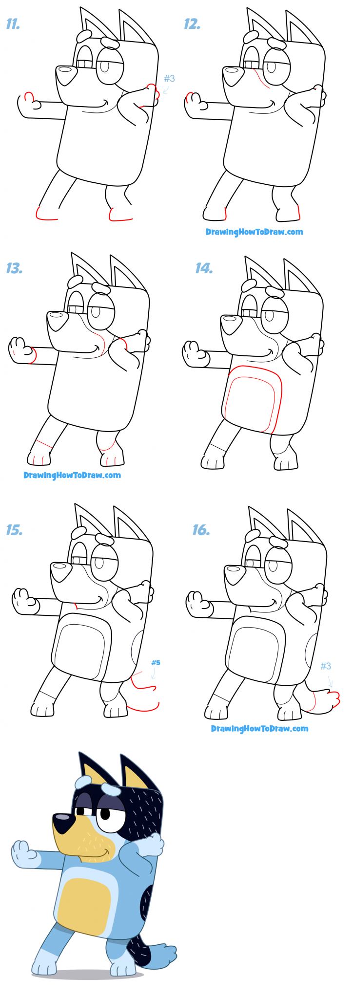 How to Draw Bluey Muffin from Bluey Easy Step-by-Step Drawing Tutorial ...