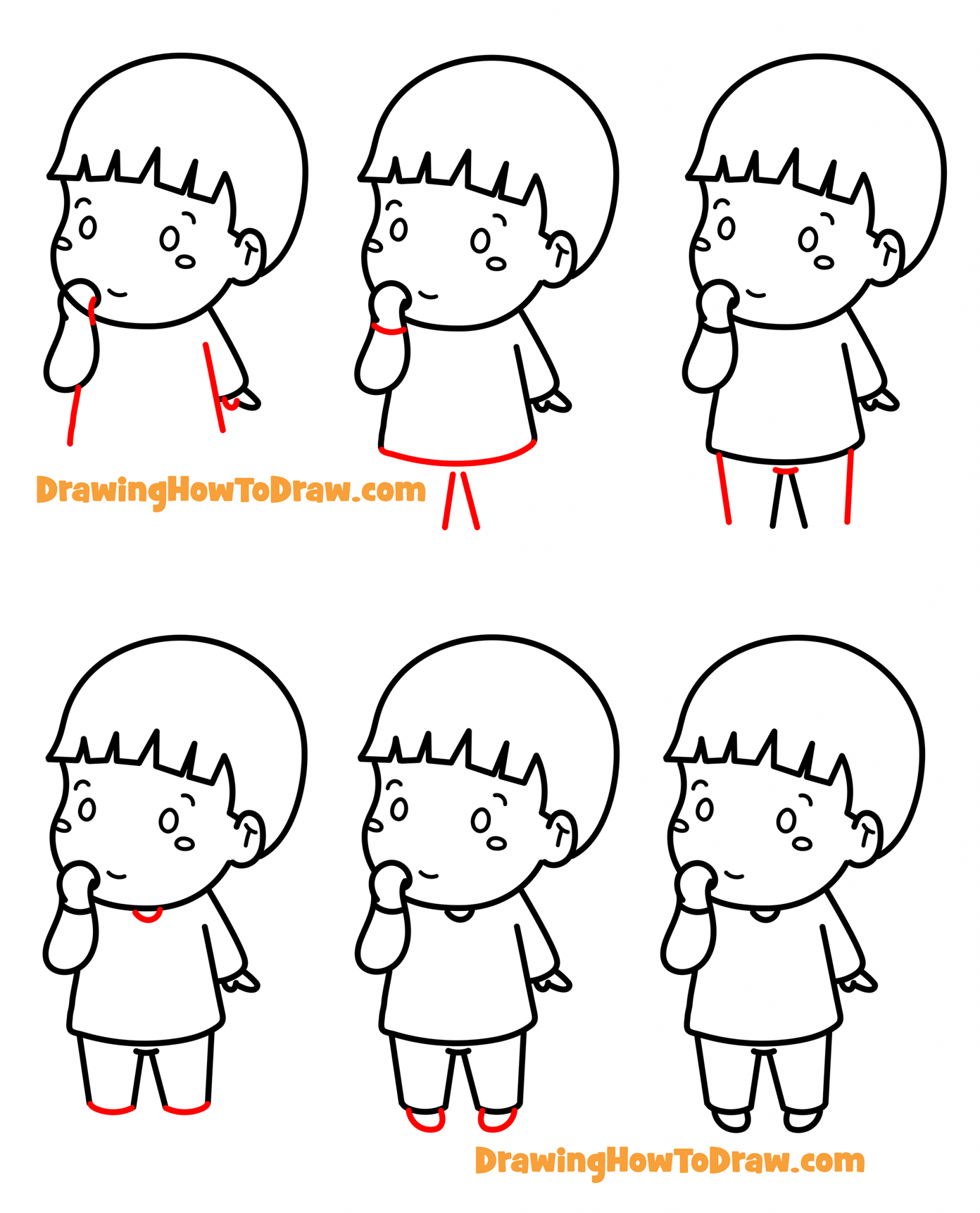 How to Draw a Chibi Boy Easy Step by Step Drawing Tutorial for Kids ...