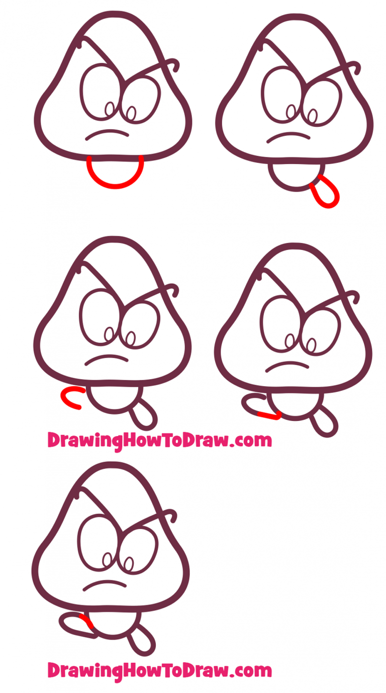 How to Draw Goomba from Super Mario Bros (Chibi / Kawaii / Baby Style ...