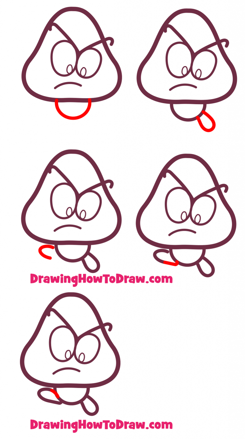 How to Draw Goomba from Super Mario Bros (Chibi / Kawaii / Baby Style ...