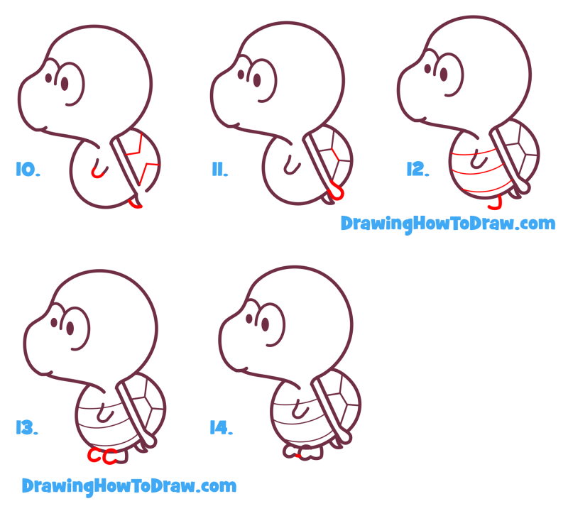 How to Draw Koopa from Super Mario Bros (Chibi / Kawaii / Baby Style ...