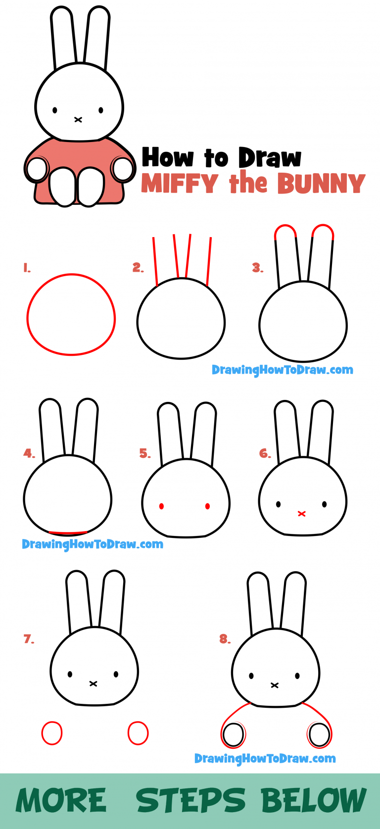 Learn how to Draw Miffy from Miffy and Mates - Cute Kawaii Bunny Rabbit ...
