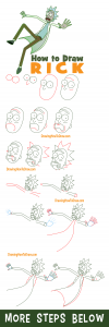 How to Draw Rick from Rick and Morty Easy Step-by-Step Drawing Tutorial ...