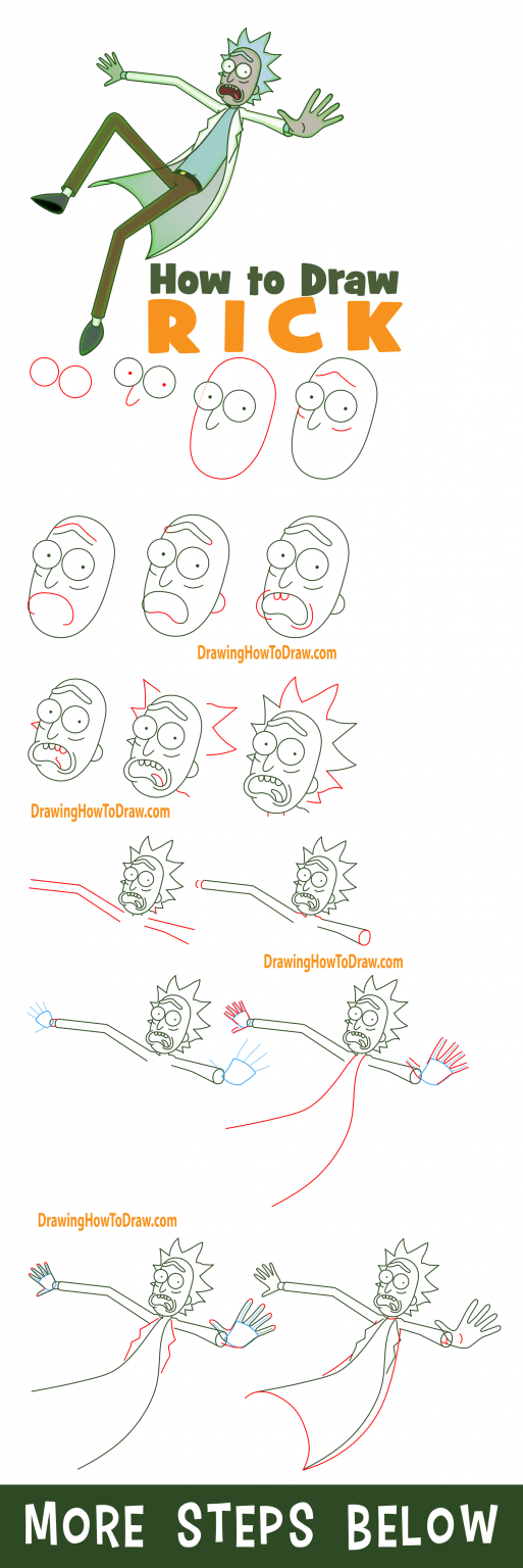 How to Draw Rick from Rick and Morty Easy Step-by-Step Drawing Tutorial ...