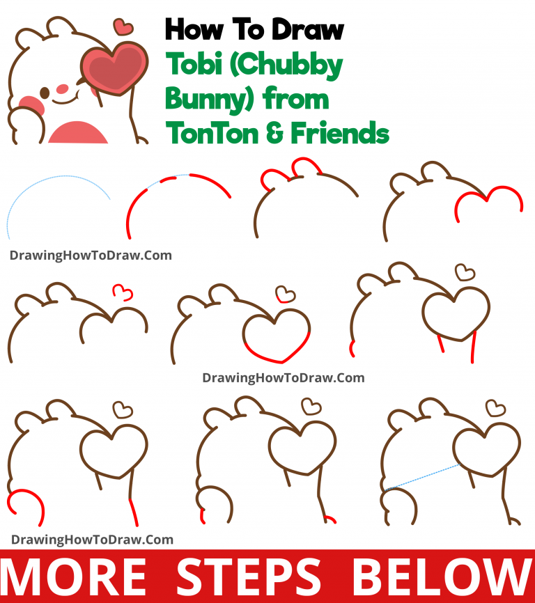 How To Draw Tobi Chubby Bunny From TonTon & Friends Step-by-Step ...