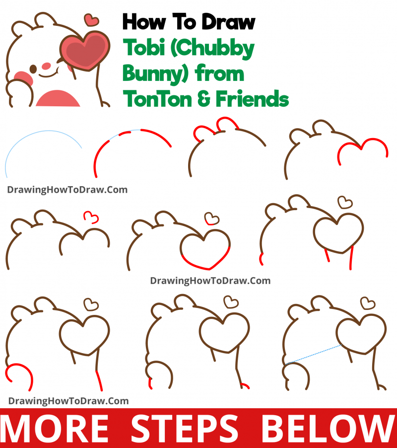 How To Draw Tobi Chubby Bunny From TonTon & Friends Step-by-Step ...