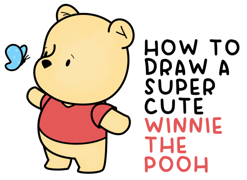 How To Draw Baby Winnie The Pooh Step By Step Winnie The Pooh Set Of 4
