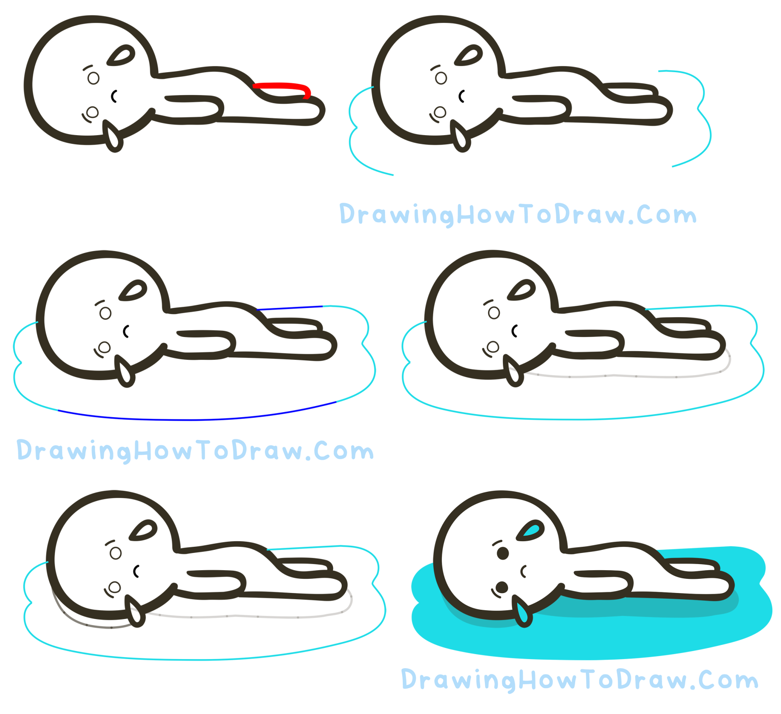 How To Draw Cute Kawaii Cartoon Sad Guy Crying Puddles of Tears Easy ...