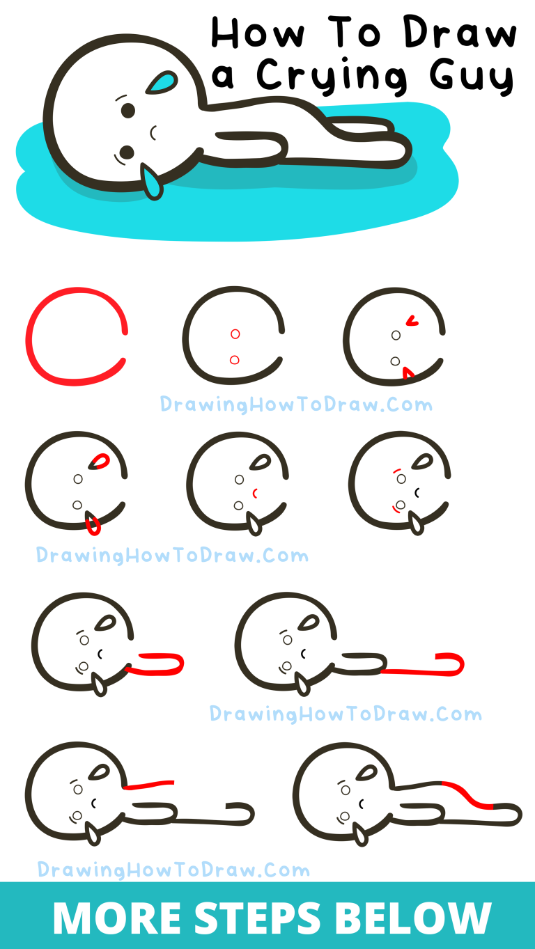 How To Draw Cute Kawaii Cartoon Unhappy Man Crying Puddles of Tears ...